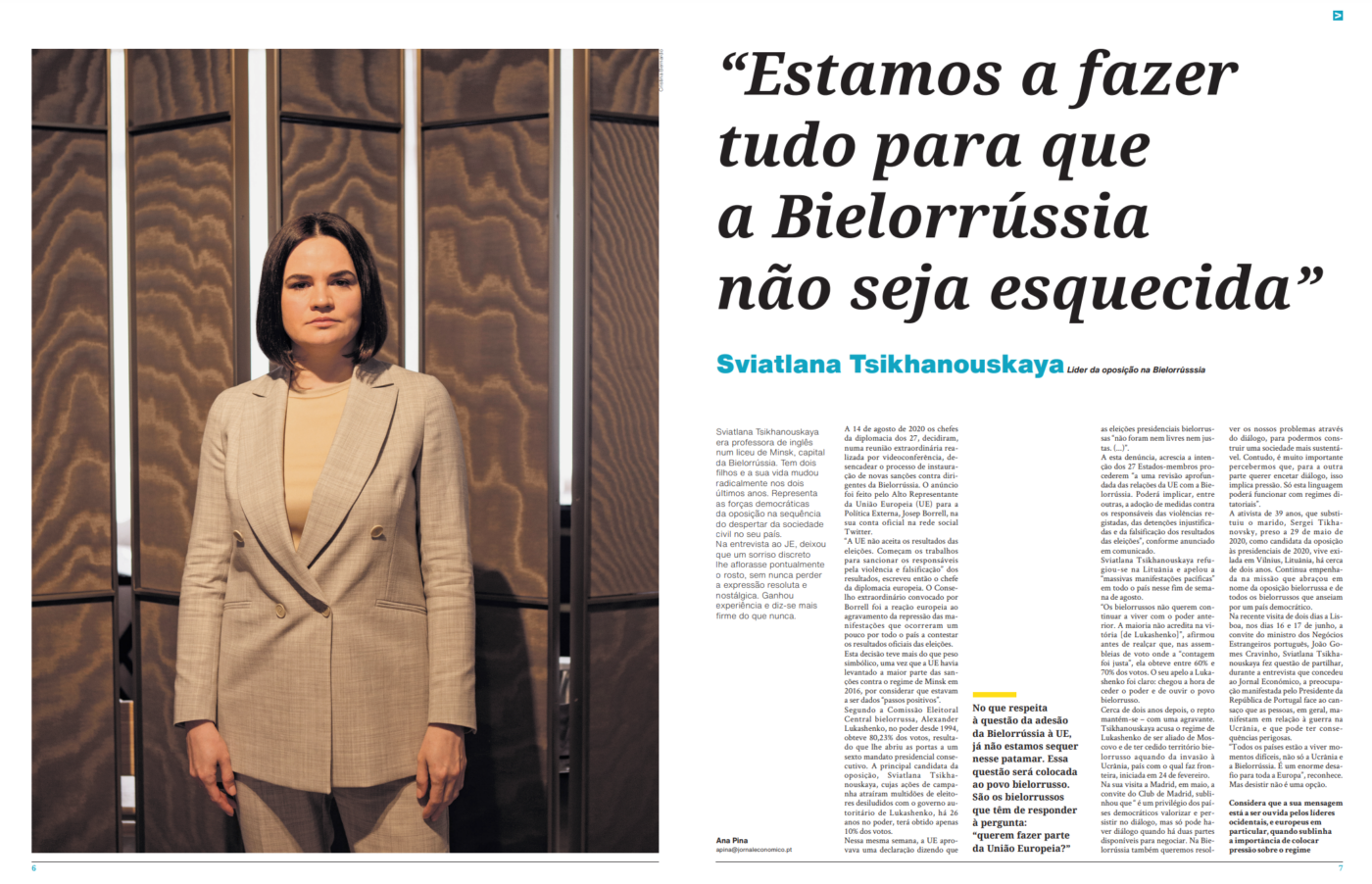 “Estamos a fazer tudo para que a Bielorrússia não seja esquecida ... “Estamos a fazer tudo para que a Bielorrússia não seja esquecida ...